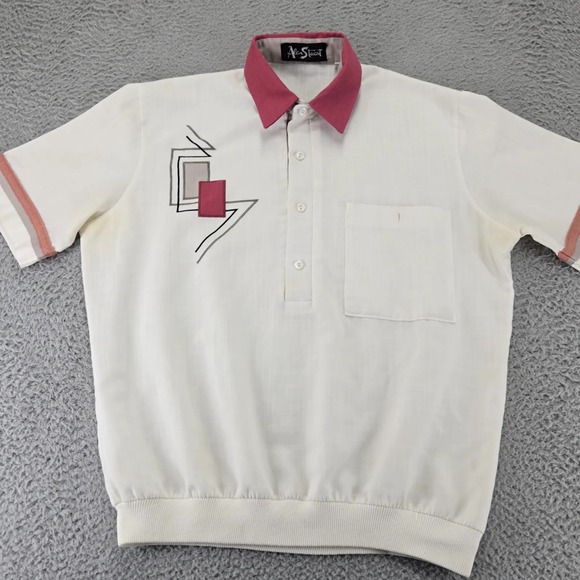 Alan Stuart | Shirts | Alan Stuart Shirt Mens Medium White Vintage Polo ...